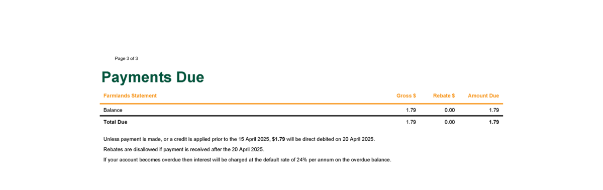 Statement and Payments